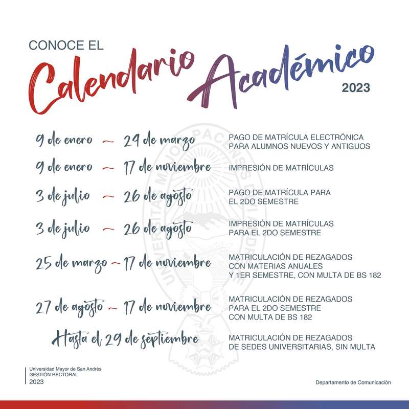 Pasos Matriculación - Universidad Mayor de San Andrés