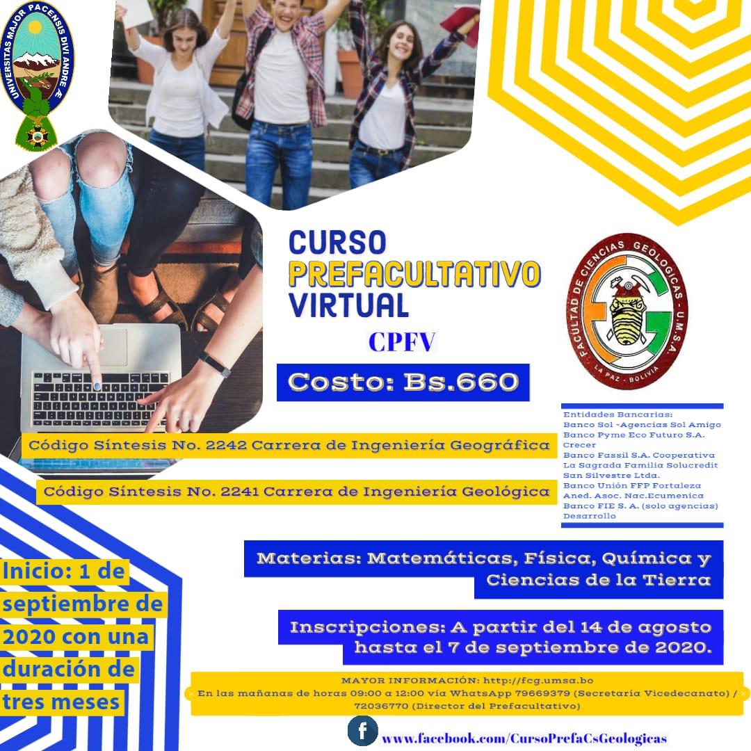 CURSO PREFACULTATIVO VIRTUAL (CPF-V) Y/0 PRUEBA DE SUFICIENCIA ...